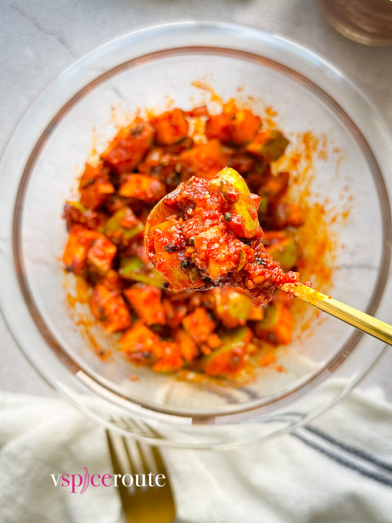 Instant Khattu Athanu | Raw Mango Pickle - vspiceroute