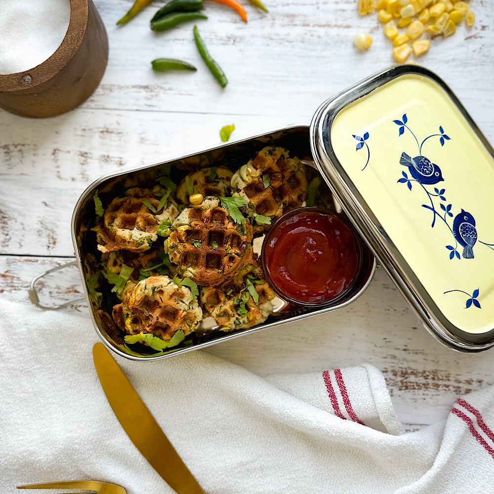 Gluten Free Savory Corn & Cheese Waffles - vspiceroute